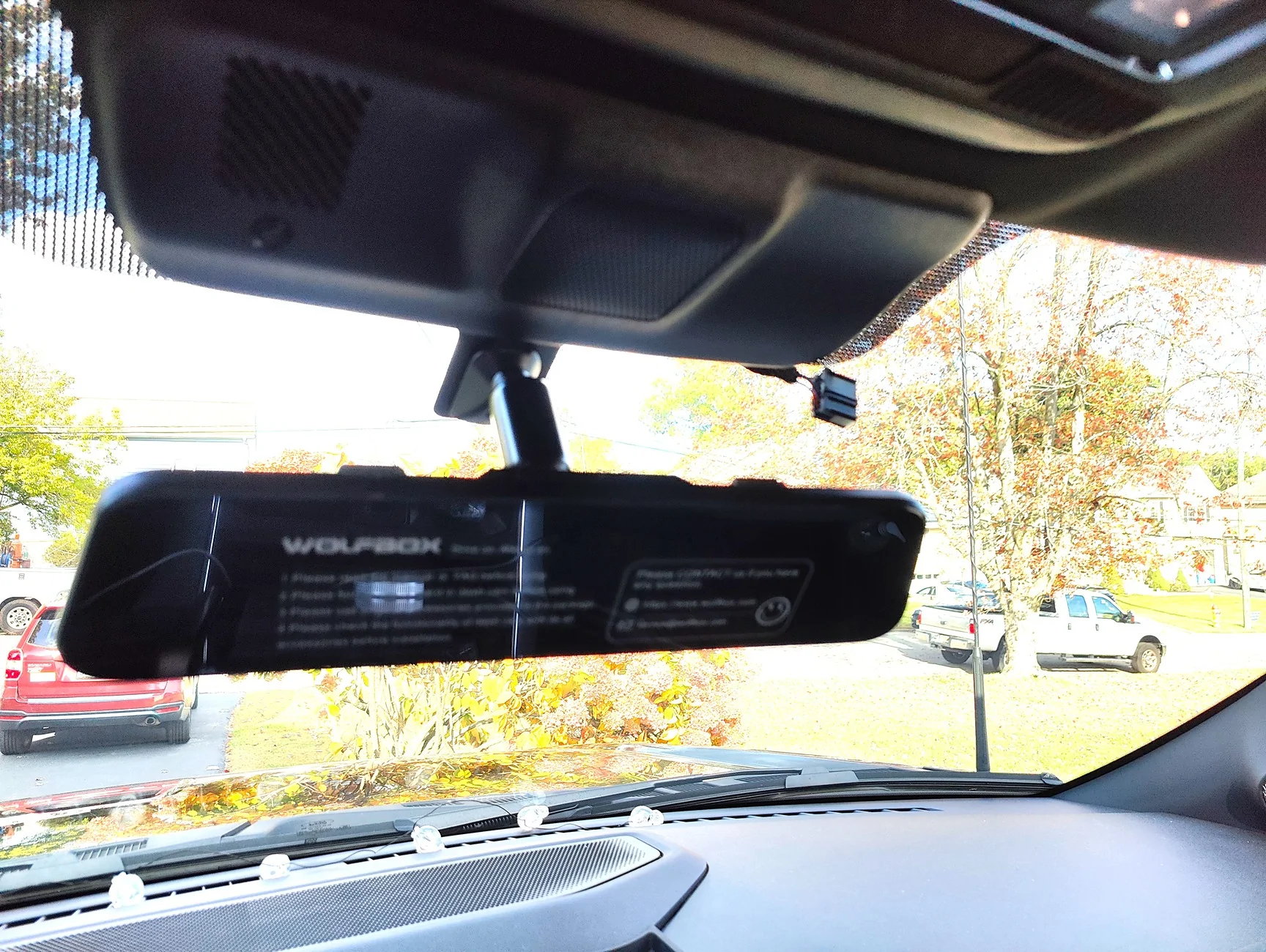 Replace stock rear view mirror with WolfBox camera | Ford Lightning ...