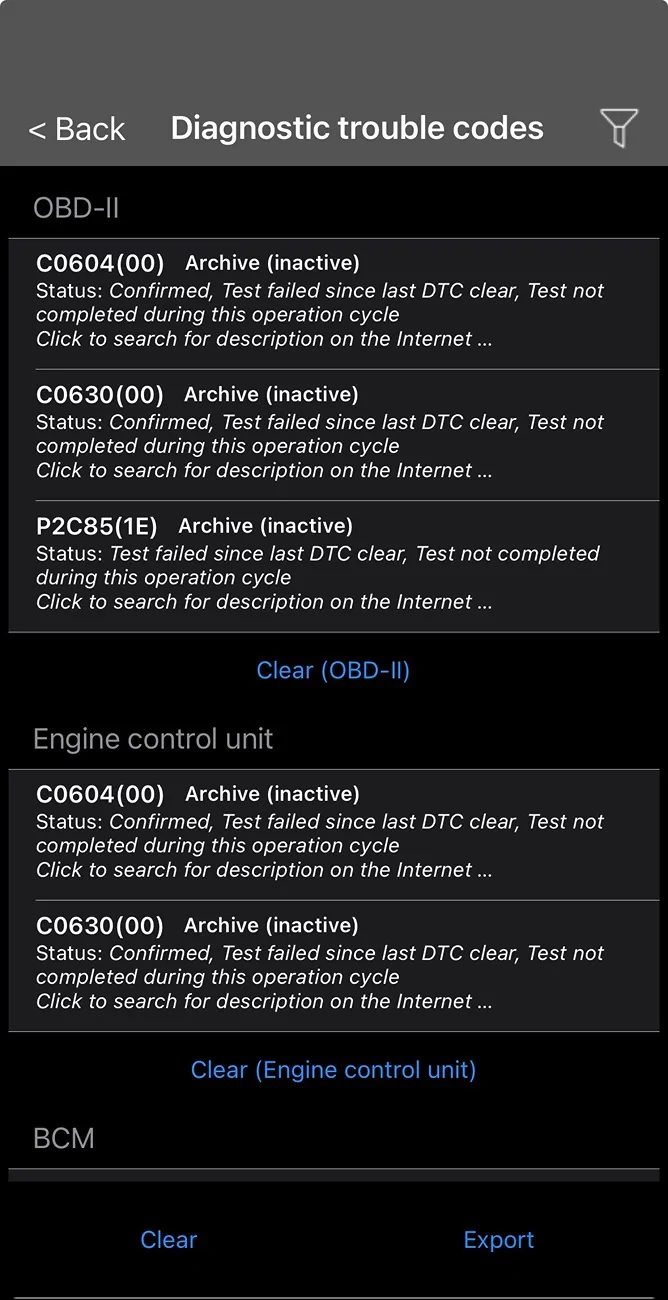 First OBD Reader Codes P2C85 , U0415 , C0604 and C0630 , C1001 | Ford Lightning Forum For F-150 ...